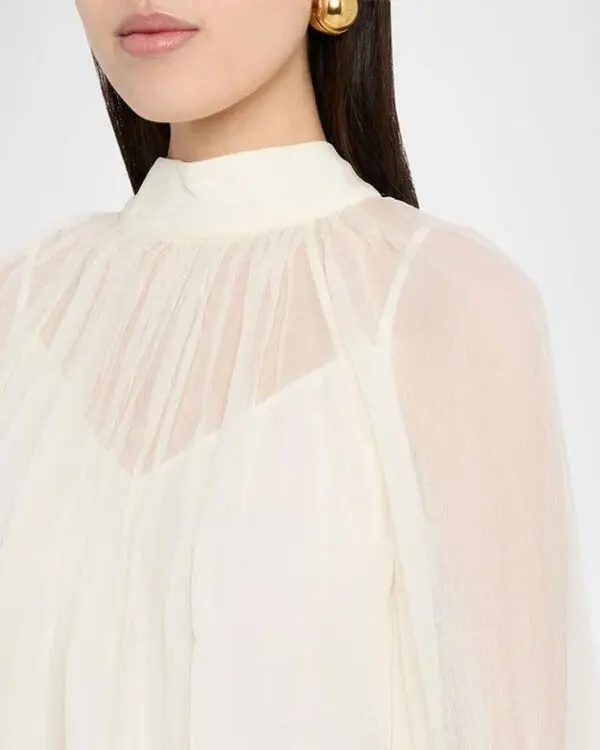 Staud Roux Chiffon High-neck Top