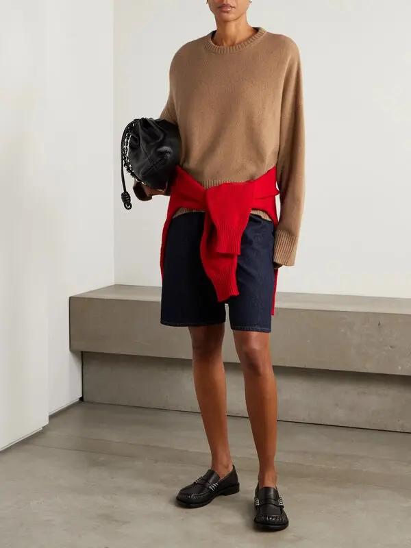 Loulou De Saison Anton Embroidered Cashmere Sweater - Brown