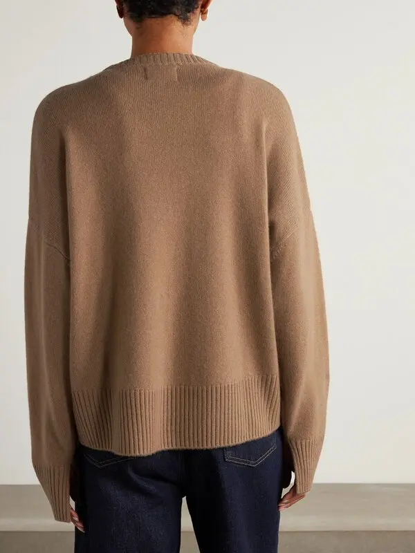 Loulou De Saison Anton Embroidered Cashmere Sweater - Brown