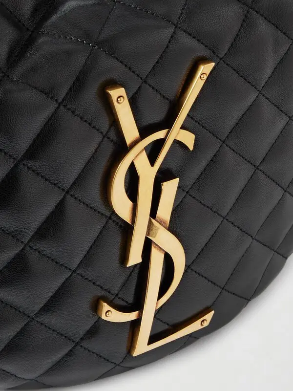 Saint Laurent Icare Matelassé Leather Tote - Black