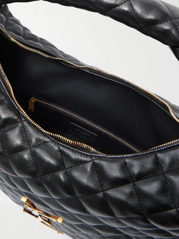 Saint Laurent Icare Matelassé Leather Tote - Black
