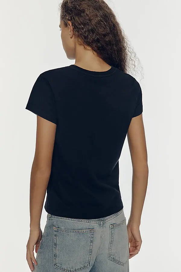 AGOLDE Adine Longline Organic Cotton Tee - Black