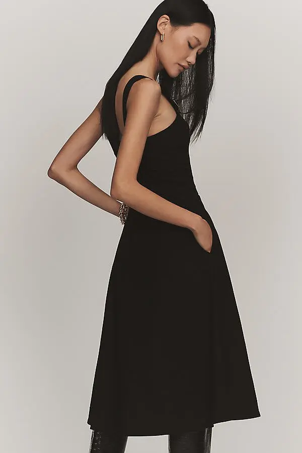 Maeve Hardware A-line Zip-front Midi Dress