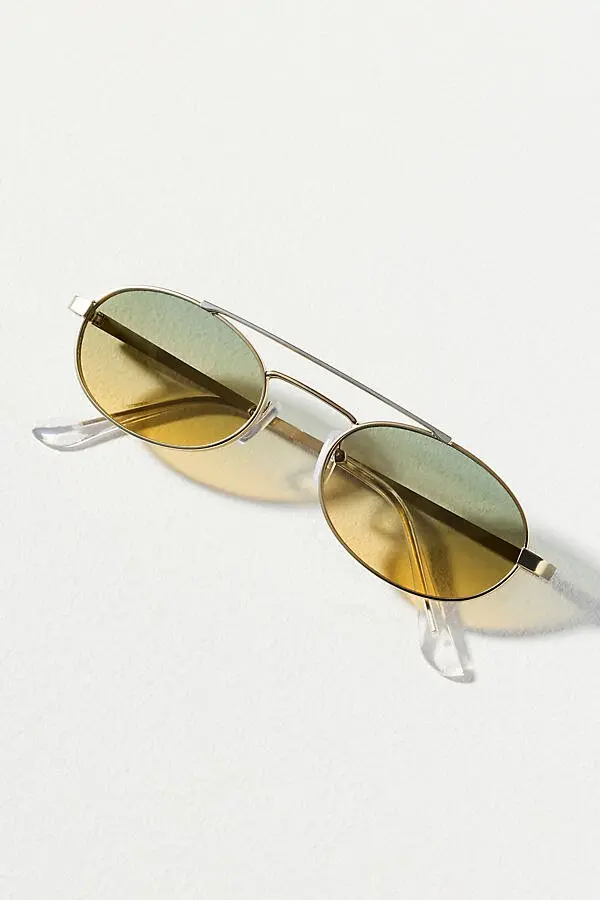 I-SEA Slim Mixed Metal Sunglasses - Green Pattern