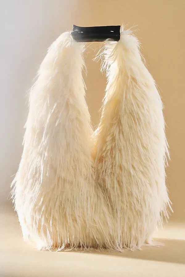 Apparis Colette Fringe Faux-fur Bag - Ivory