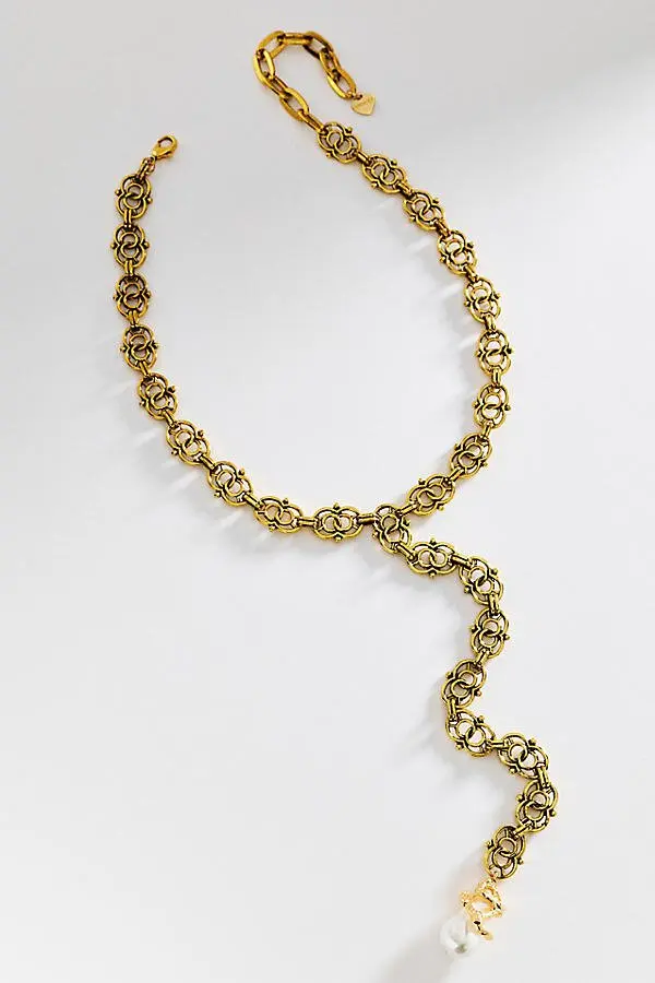 Anthropologie Gilded Y-chain Necklace - Gold