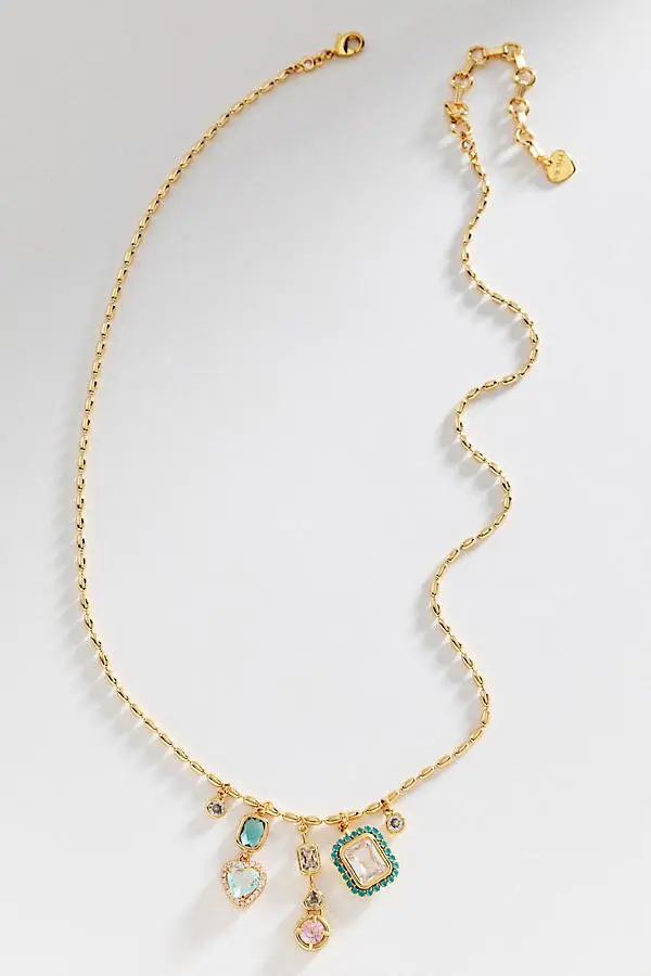 Anthropologie Multi-stone Pendant Necklace - Gold