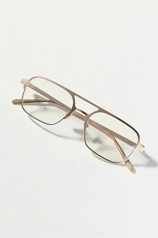 INDY Jimmy Metal Aviator Blue Light Readers - Gold