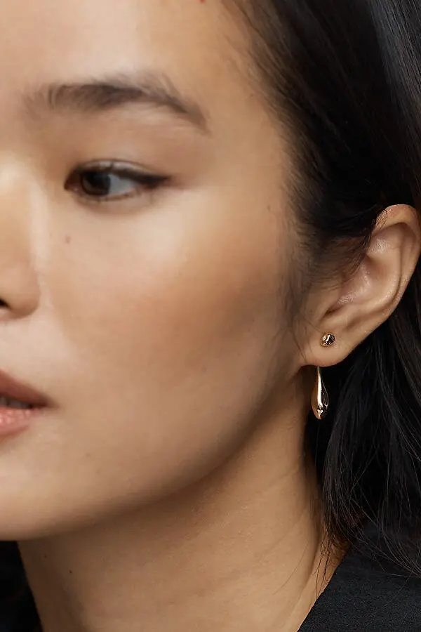 Anthropologie Structural Drop Earrings - Gold