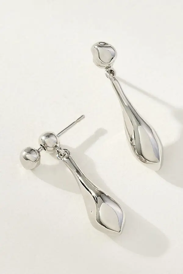 Anthropologie Structural Drop Earrings - Silver