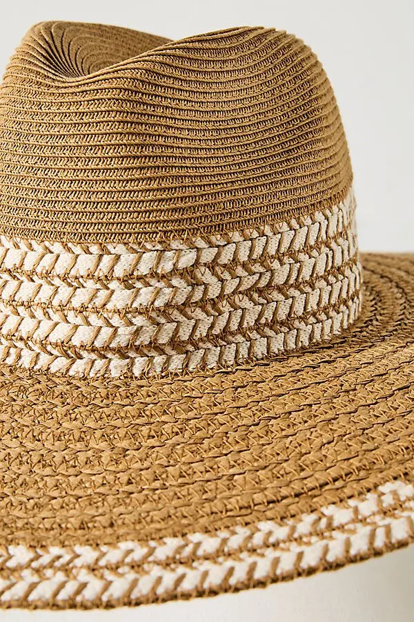 San Diego Hat Straw Chevron Fedora
