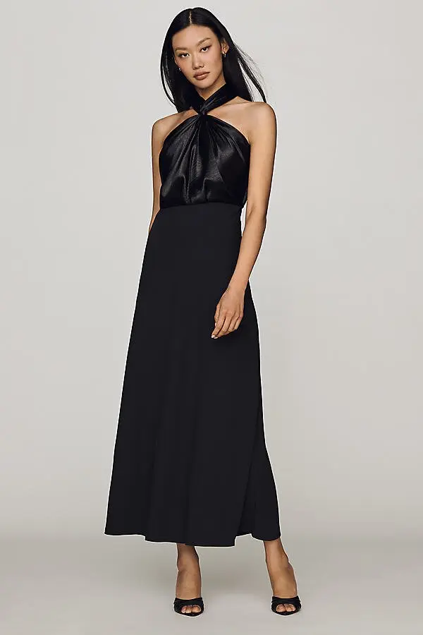 BL-NK Franzia Halter Maxi Dress - Black