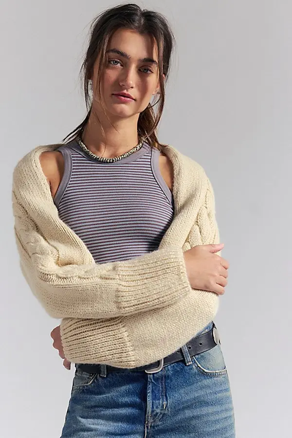 Free People Cable Knit Bolero