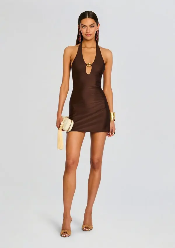 SHANI SHEMER Miki Mini Dress - Espresso