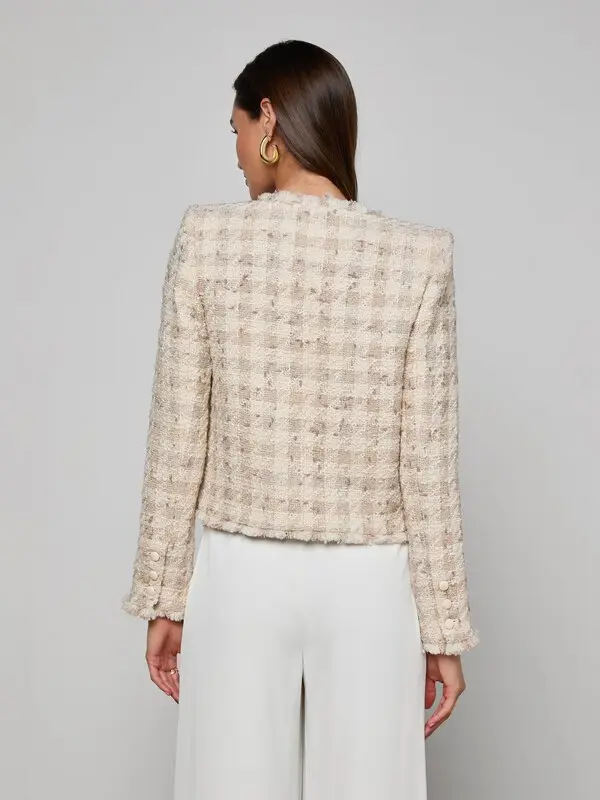 L'Agence Houndstooth Tweed Zell Jacket