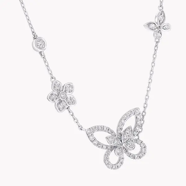 Graff Butterfly And Flower Diamond Pendant