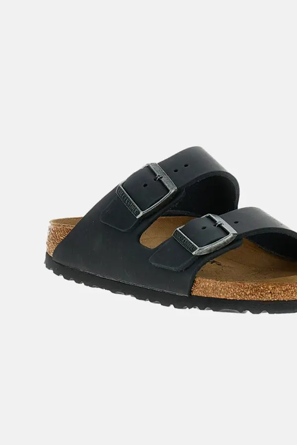 BIRKENSTOCK Arizona Oiled Leather Sandal - Black