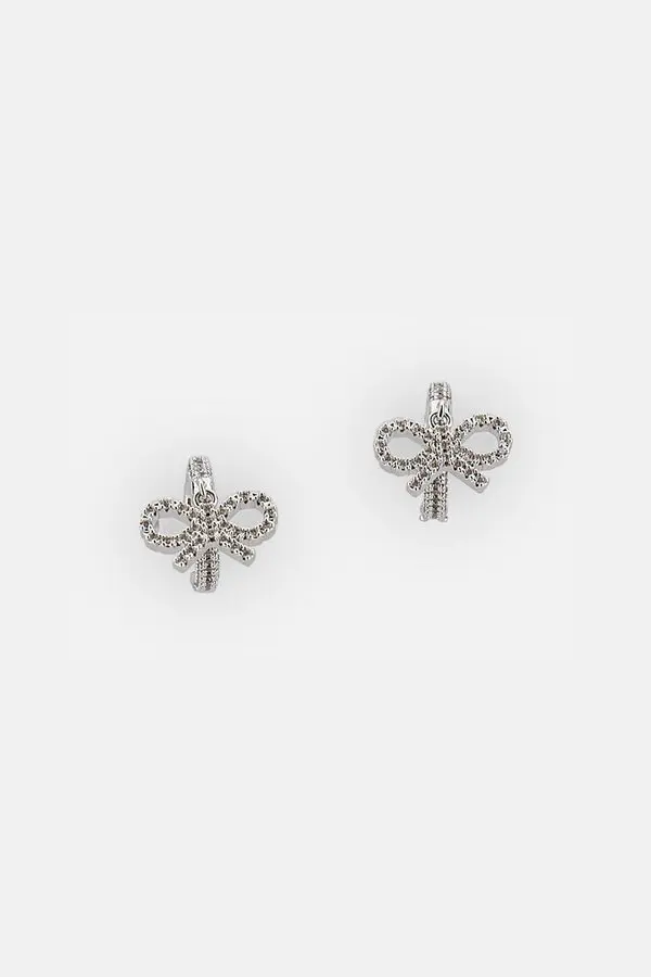 SELF-PORTRAIT Crystal Embellished Headband With Bow Detail - Silver