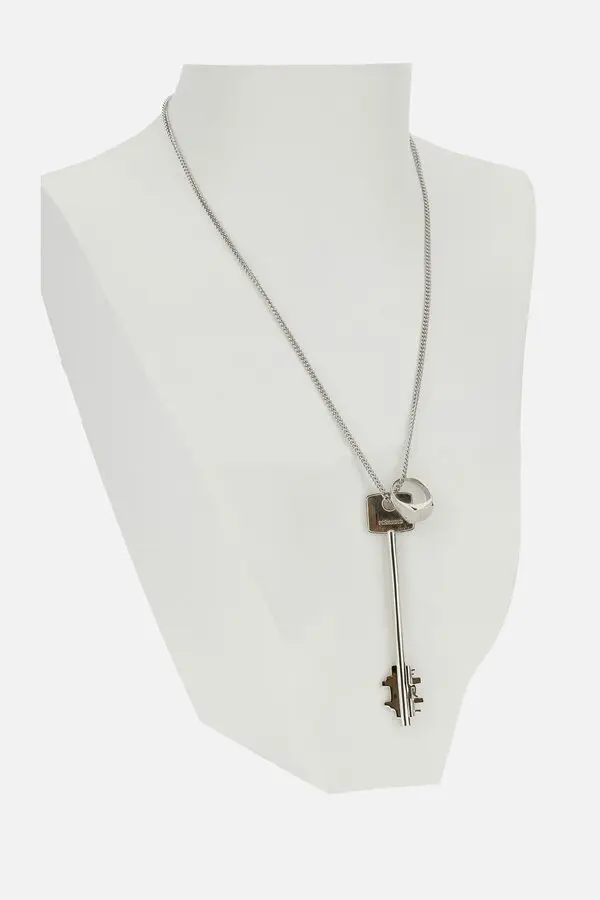 Rabanne Ring And Key Pendant Necklace - Argento