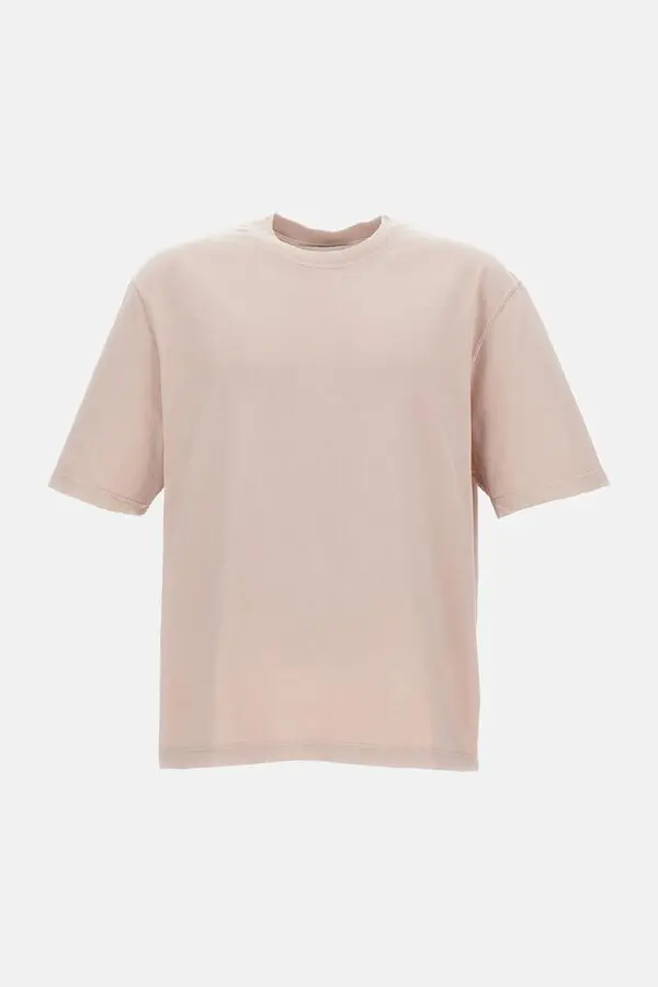 GOLDEN GOOSE Relaxed Fit T-shirt With Logo Patch - Rose
