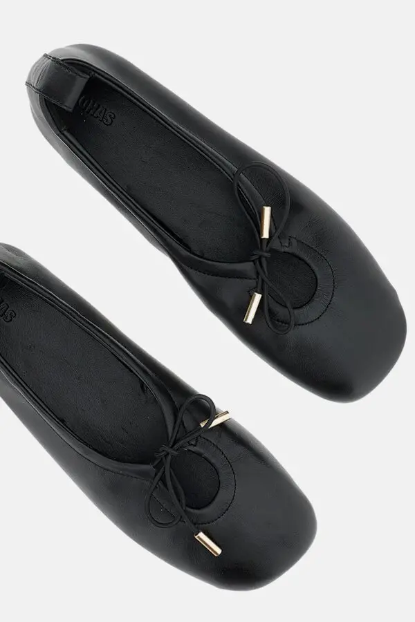 ALOHAS Rosalind Leather Ballet Flats - Black