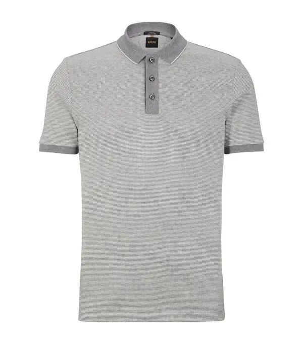 BOSS Cotton-silk Polo Shirt - Silver