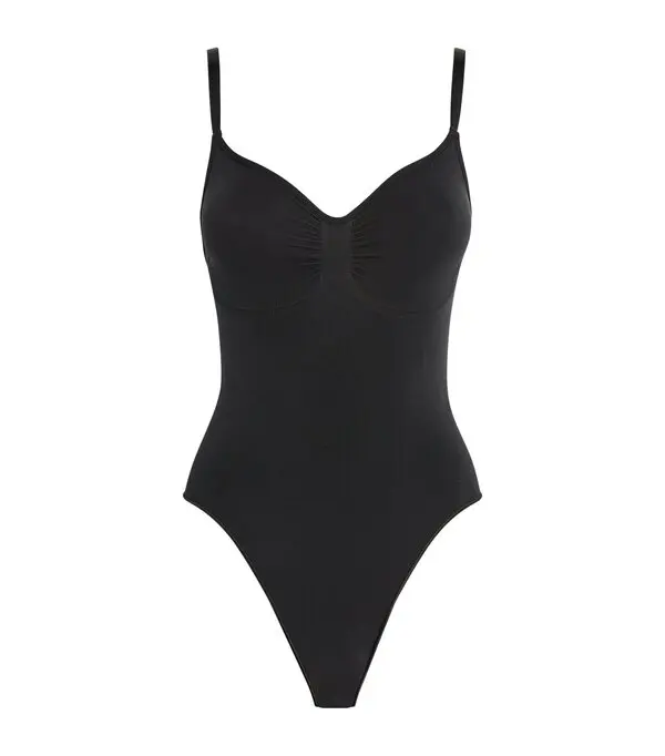 SKIMS Seamless Sculpt Thong Bodysuit - Black
