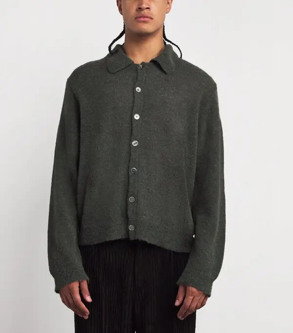 Our Legacy Alpaca-blend Evening Polo Cardigan - Green