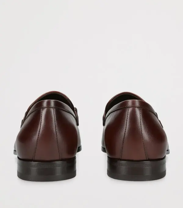 FERRAGAMO Leather Balty Loafers - Brown