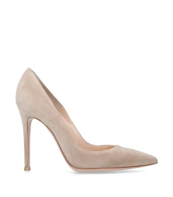 GIANVITO ROSSI 105 Suede Pumps - Nude