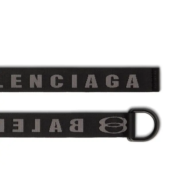 Balenciaga Logo D-ring Belt - Black