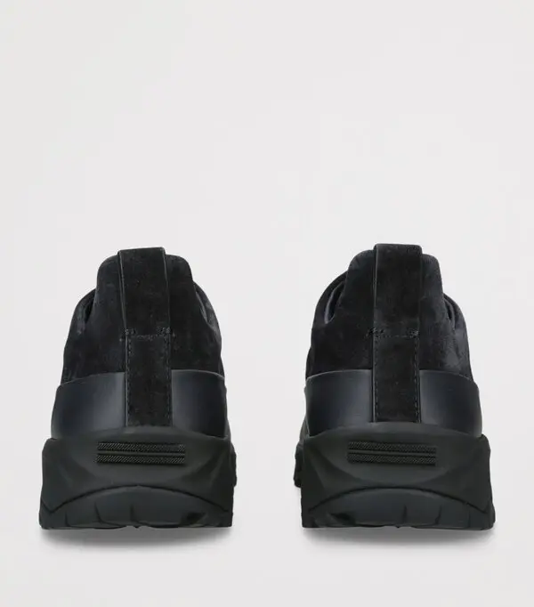 Zegna Suede Triple Stitch Monte Sneakers - Navy