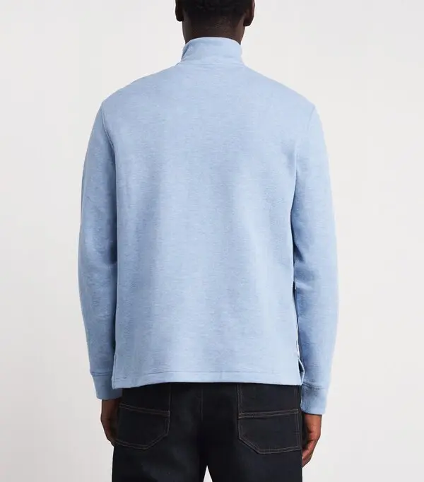Polo Ralph Lauren Cotton Quarter-zip Logo Sweater - Blue
