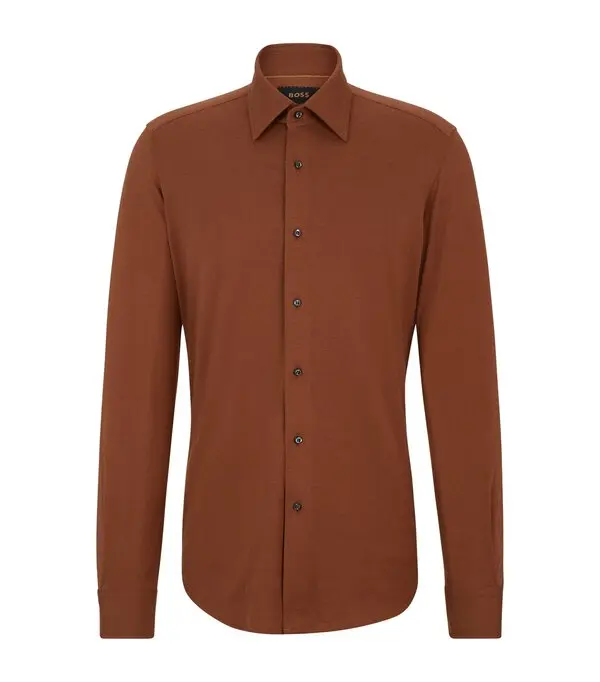 BOSS Cotton-blend Shirt - Brown