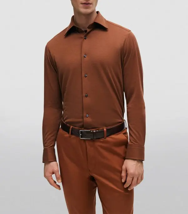 BOSS Cotton-blend Shirt - Brown