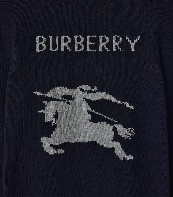 Burberry Wool-cashmere Ekd Sweater - Navy