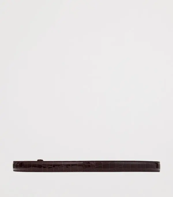 JIMMY CHOO Leather Belt With Diamond Clasp - Brown