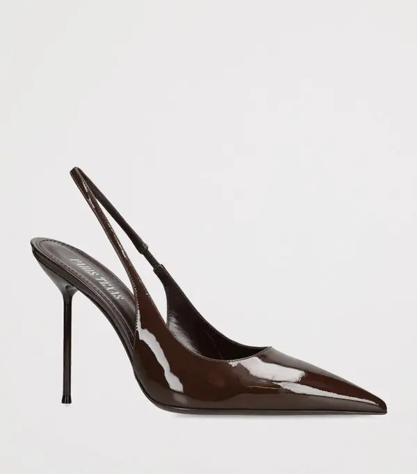 Paris Texas Patent Leather Lidia Slingback Pumps - Brown