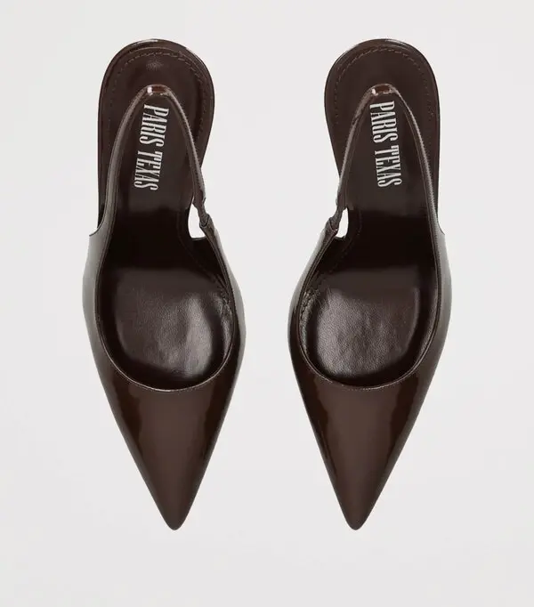 Paris Texas Patent Leather Lidia Slingback Pumps - Brown