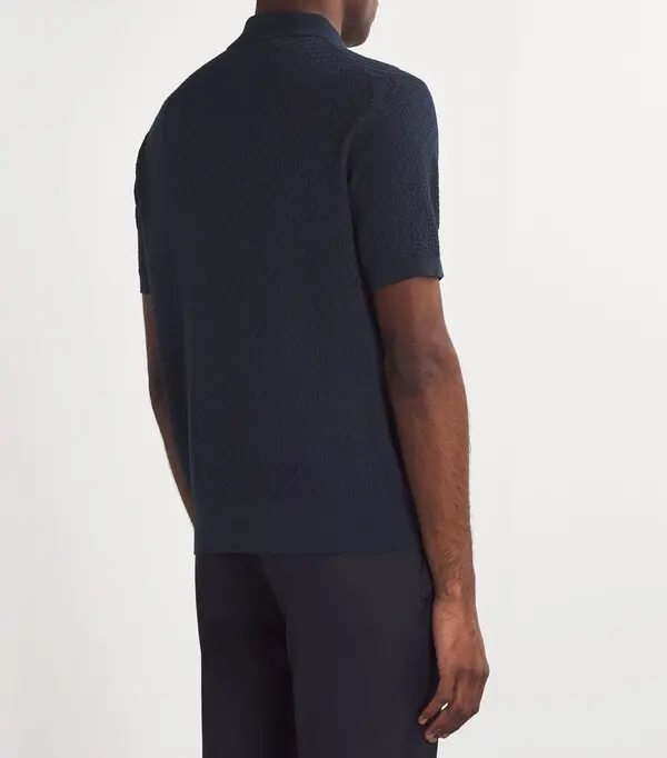 Brioni Cotton-silk-cashmere Polo Shirt - Blue