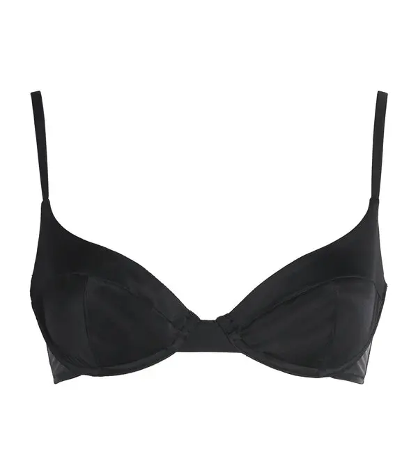 Kiki De Montparnasse Stretch-silk Tous Les Jours Demi Bra - Black