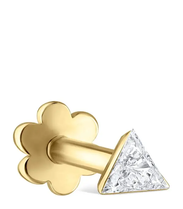 MARIA TASH Invisible-set Diamond Triangle Single Stud Earring - Gold