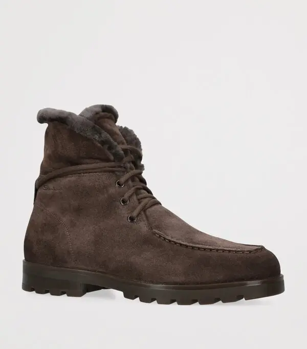 Santoni Suede Detroit Boots