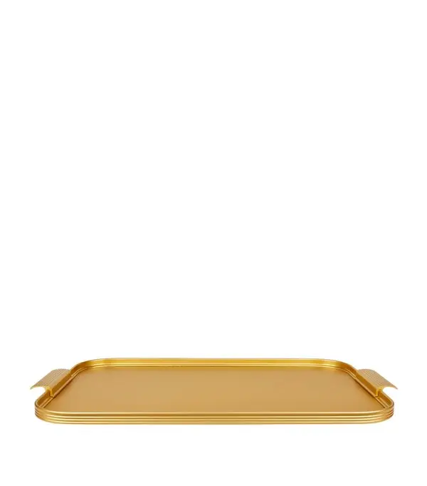 KAYMET Ribbed Serving Tray - Gold