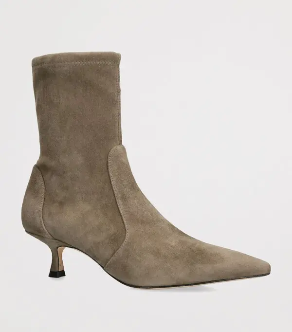 STUART WEITZMAN Naomi 50 Suede Ankle Boots - Brown