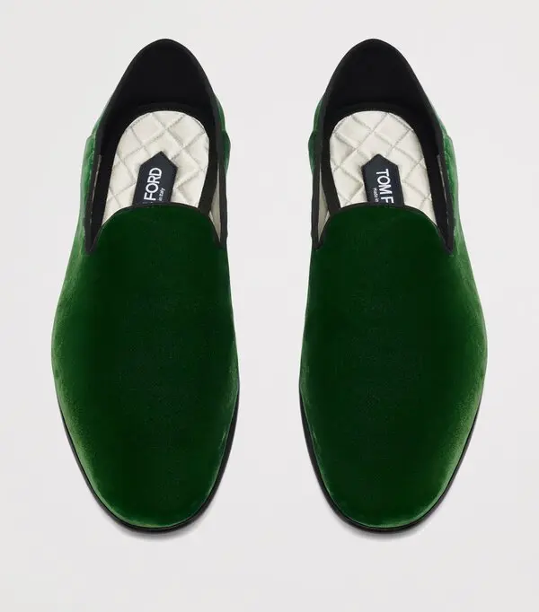 TOM FORD Velvet Loafers - Green