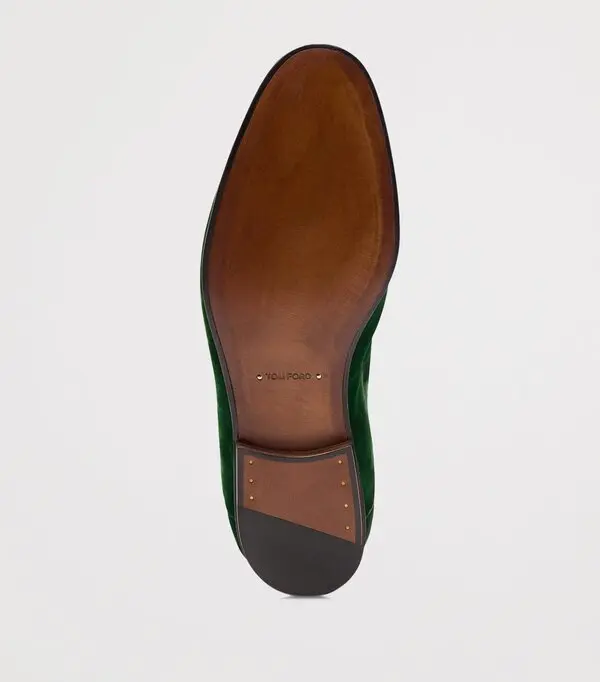 TOM FORD Velvet Loafers - Green