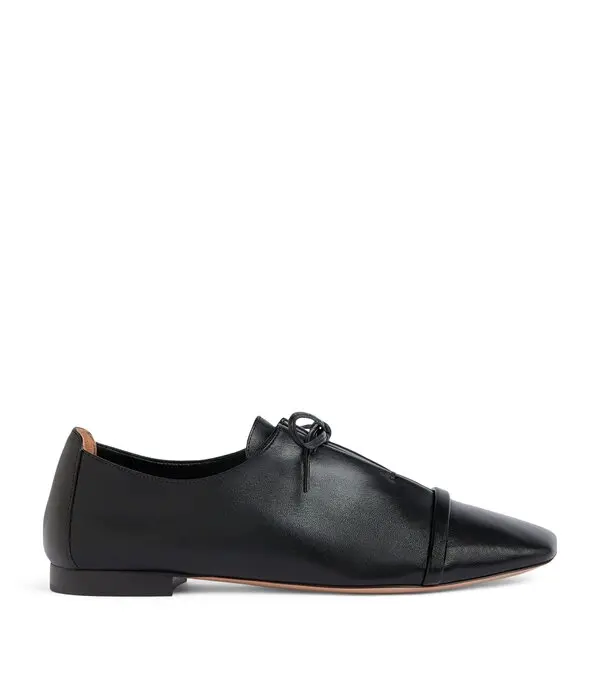 MALONE SOULIERS Nappa Leather Jean Flats - Black