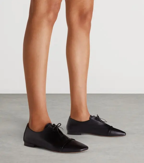 MALONE SOULIERS Nappa Leather Jean Flats - Black