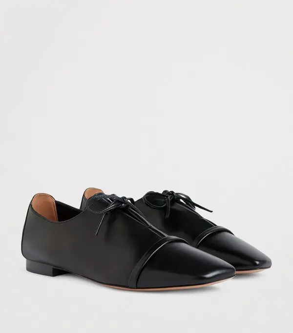 MALONE SOULIERS Nappa Leather Jean Flats - Black
